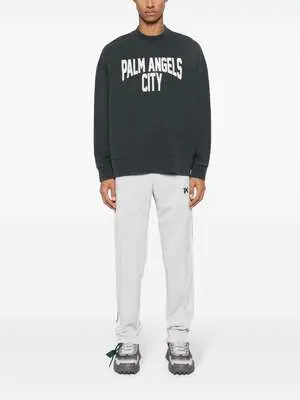 Palm Angels Monogram-embroidered Track Pants - Grey