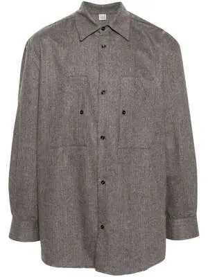 WINNIE N.Y.C Herringbone-pattern Mélange Shirt