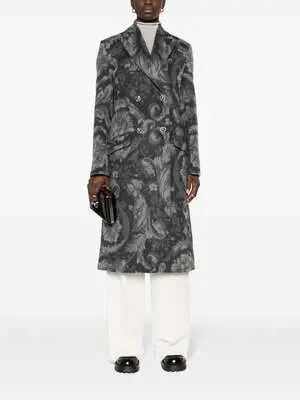 Versace Barocco Stencil Double-breasted Coat