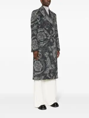 Versace Barocco Stencil Double-breasted Coat