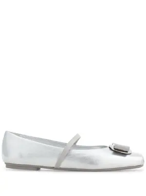 Ferragamo Silver Tone Shoes For Women