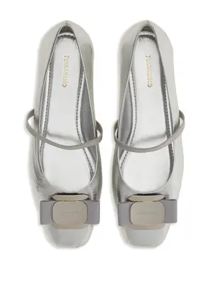 FERRAGAMO Vara Plate Ballet Flats - Silver