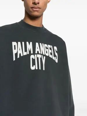 Palm Angels City Washed-effect Sweatshirt