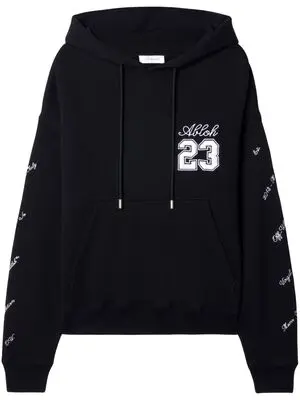 Off-White Logo-embroidered Hoodie - Black