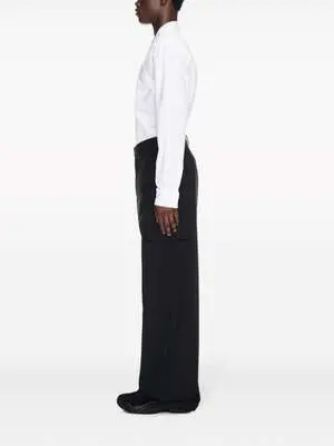 Off-White Crossover-collar Cotton Shirt - White