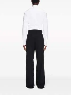 Off-White Crossover-collar Cotton Shirt - White