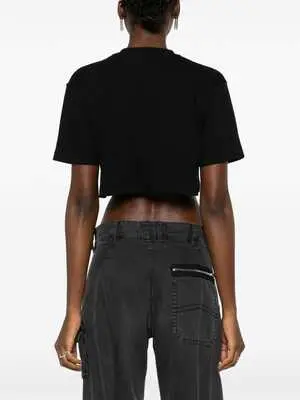 Off-White Off-stamp Cropped T-shirt - Black