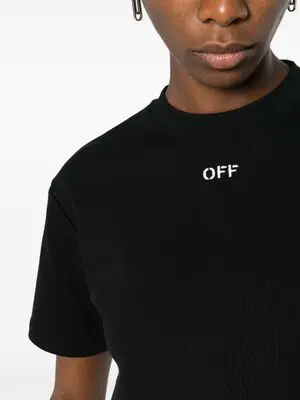 Off-White Off-stamp Cropped T-shirt - Black