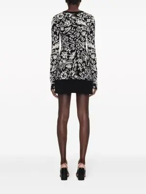 Off-White Intarsia-knit Pleated Dress