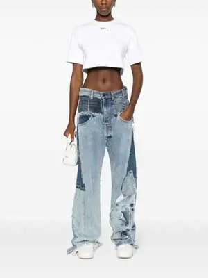 Off-White Off Stamp Cropped T-shirt - White