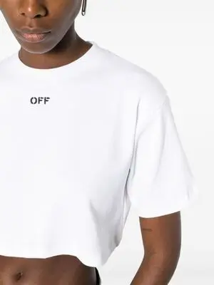 Off-White Off Stamp Cropped T-shirt - White