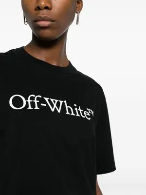 Off-White Logo-print Cropped T-shirt - Black