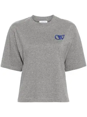Off-White Logo-embroidered Cotton T-shirt