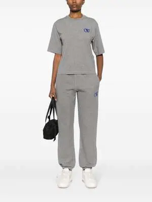 Off-White Logo-embroidered Cotton T-shirt