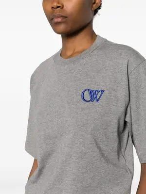 Off-White Logo-embroidered Cotton T-shirt