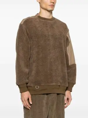 Undercover Sherpa-fleece Panelled Jumper
