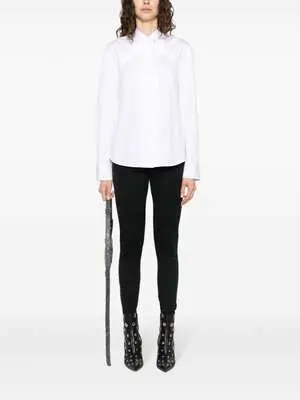 Off-White Cross-collar Cotton Poplin Shirt - White