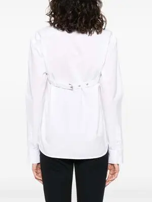 Off-White Cross-collar Cotton Poplin Shirt - White