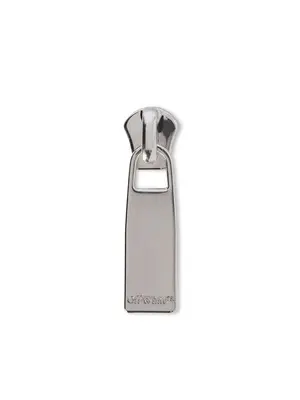 Off-White Zip Drop Earring - Silver