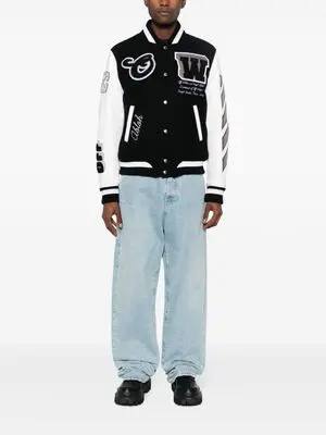 Off-White Lea Appliqué Varsity Jacket
