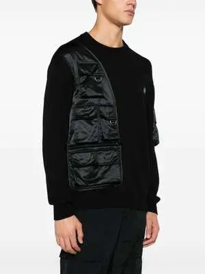 Moschino Contrast Panel-detail Ribbed-knit Jumper