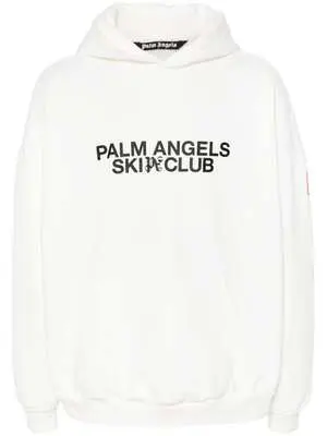 Palm Angels Ski Club Cotton Hoodie - White