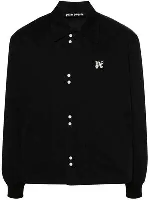 Palm Angels Monogram-embroidered Bomber Jacket - Black