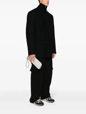 Valentino Garavani Rockstud Leather Clutch - Grey