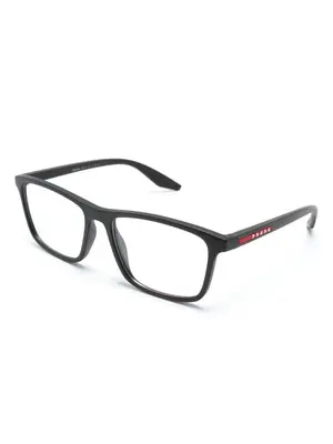 Prada Linea Rossa Square-frame Glasses - Black