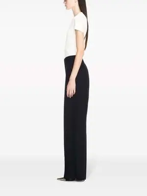 Off-White Wool Straight-leg Trousers - Black