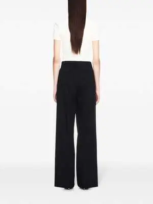 Off-White Wool Straight-leg Trousers - Black
