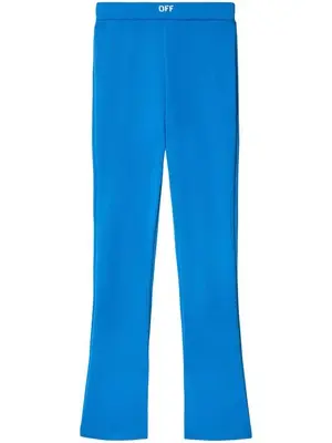 Off-White Logo-waistband Flared Leggings - Blue