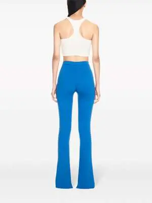 Off-White Logo-waistband Flared Leggings - Blue