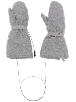 Brunello Cucinelli Zip-detail Strap Mittens - Grey