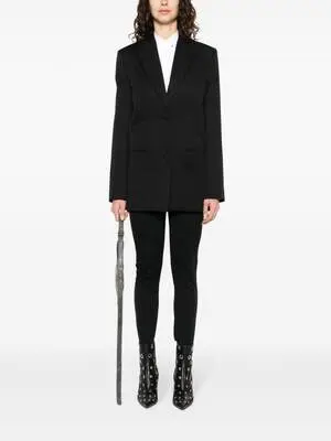 Off-White Single-breasted Virgin Wool Blazer - Black