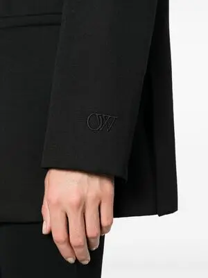 Off-White Single-breasted Virgin Wool Blazer - Black