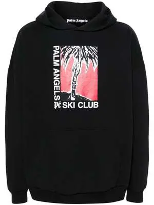 Palm Angels Palm Ski Club Cotton Hoodie - Black