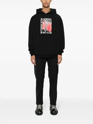 Palm Angels Palm Ski Club Cotton Hoodie - Black