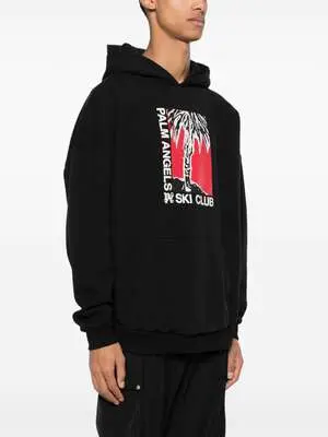 Palm Angels Palm Ski Club Cotton Hoodie - Black