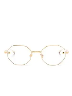 Valentino Garavani Vlx122 Octagonal-frame Eyeglasses - Gold
