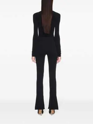 Off-White Logo-print Flared Trousers - Black