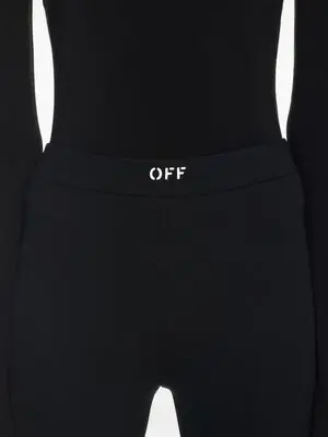 Off-White Logo-print Flared Trousers - Black