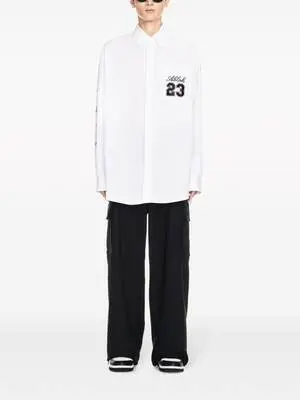 Off-White Logo-embroidered Cotton Shirt