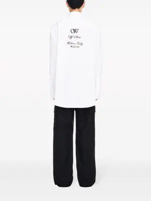 Off-White Logo-embroidered Cotton Shirt