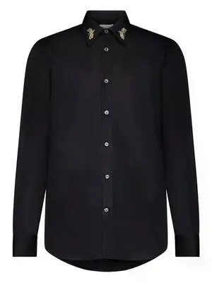 Alexander McQueen Dragonfly Embroidered Cotton Shirt