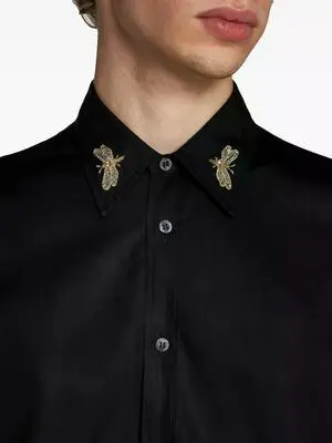 Alexander McQueen Dragonfly Embroidered Cotton Shirt