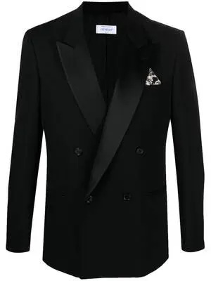 Off-White Satin-lined Virgin-wool Tuxedo Jacket - Black
