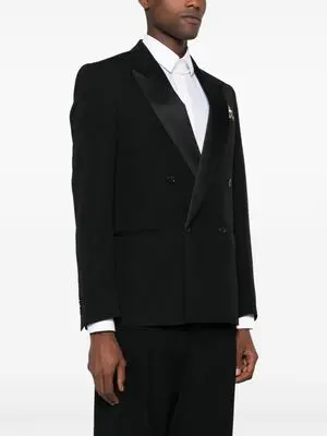 Off-White Satin-lined Virgin-wool Tuxedo Jacket - Black
