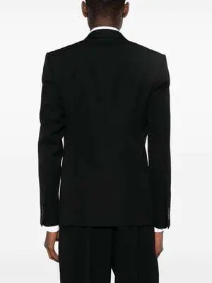 Off-White Satin-lined Virgin-wool Tuxedo Jacket - Black
