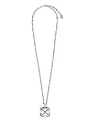 Off-White Arrows Pendant Necklace - Silver